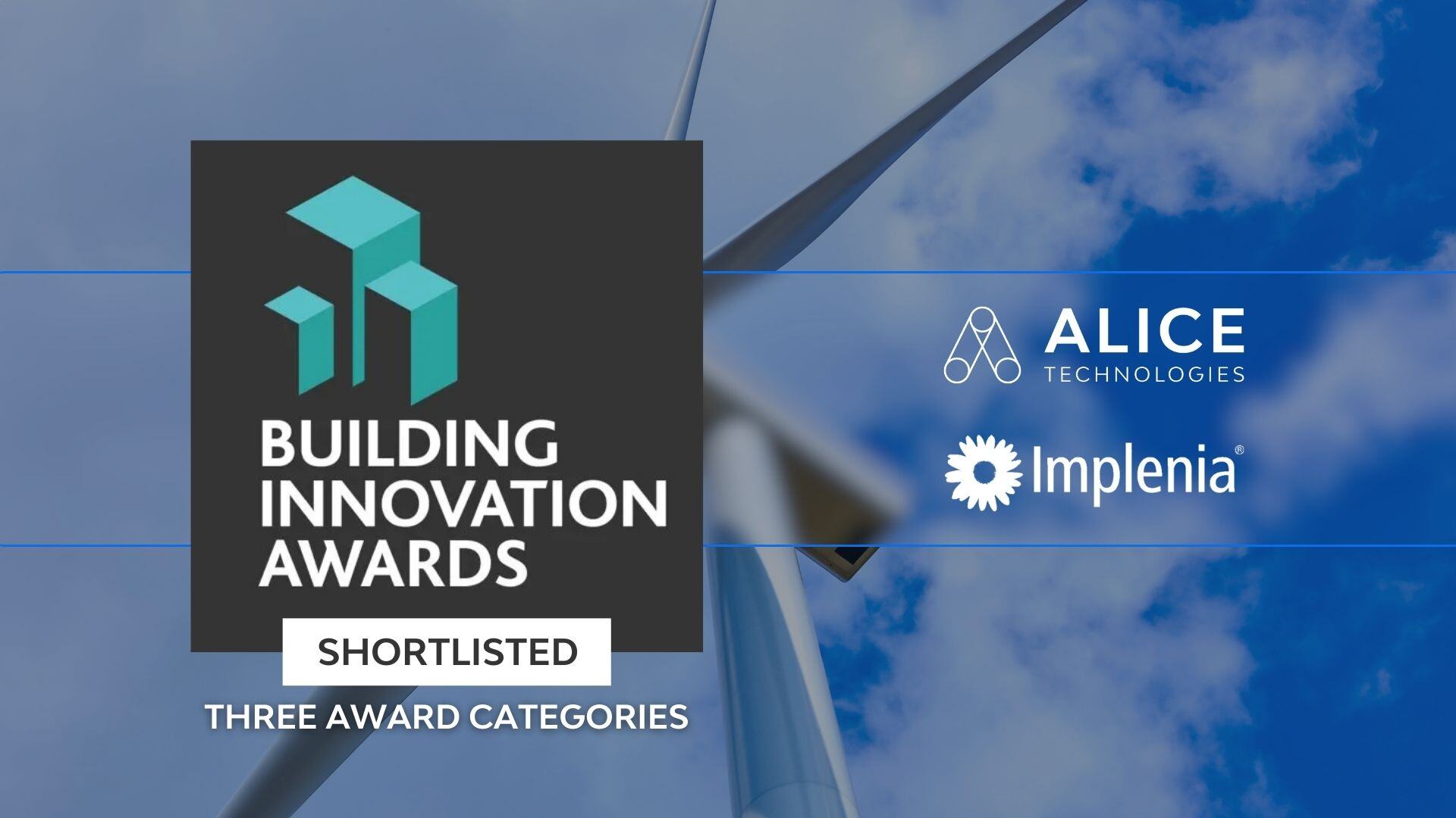 ALICE shortlisted - 2024 Building Innovation Awards